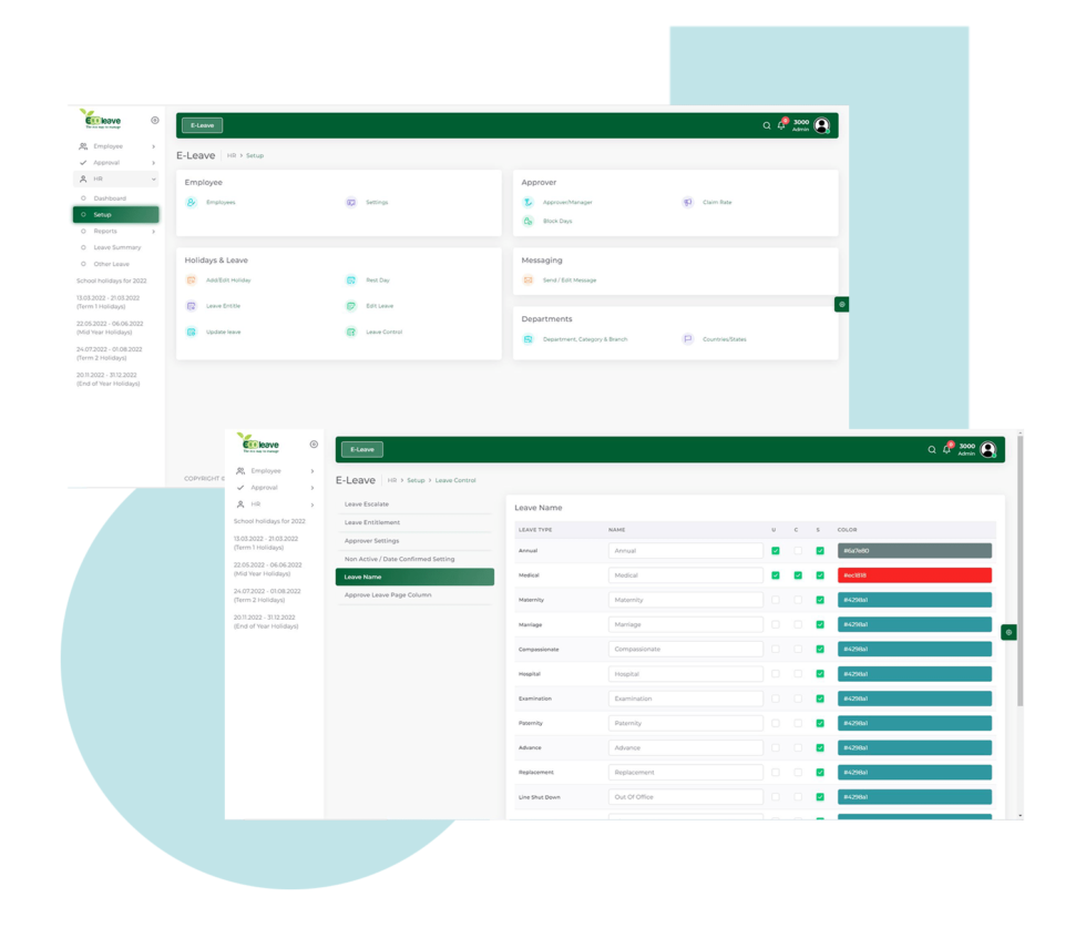 e-leave, online leave management system, leave application