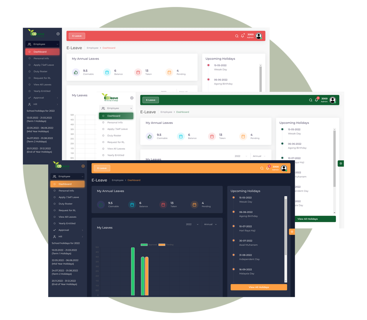 e-leave, online leave management system, leave application